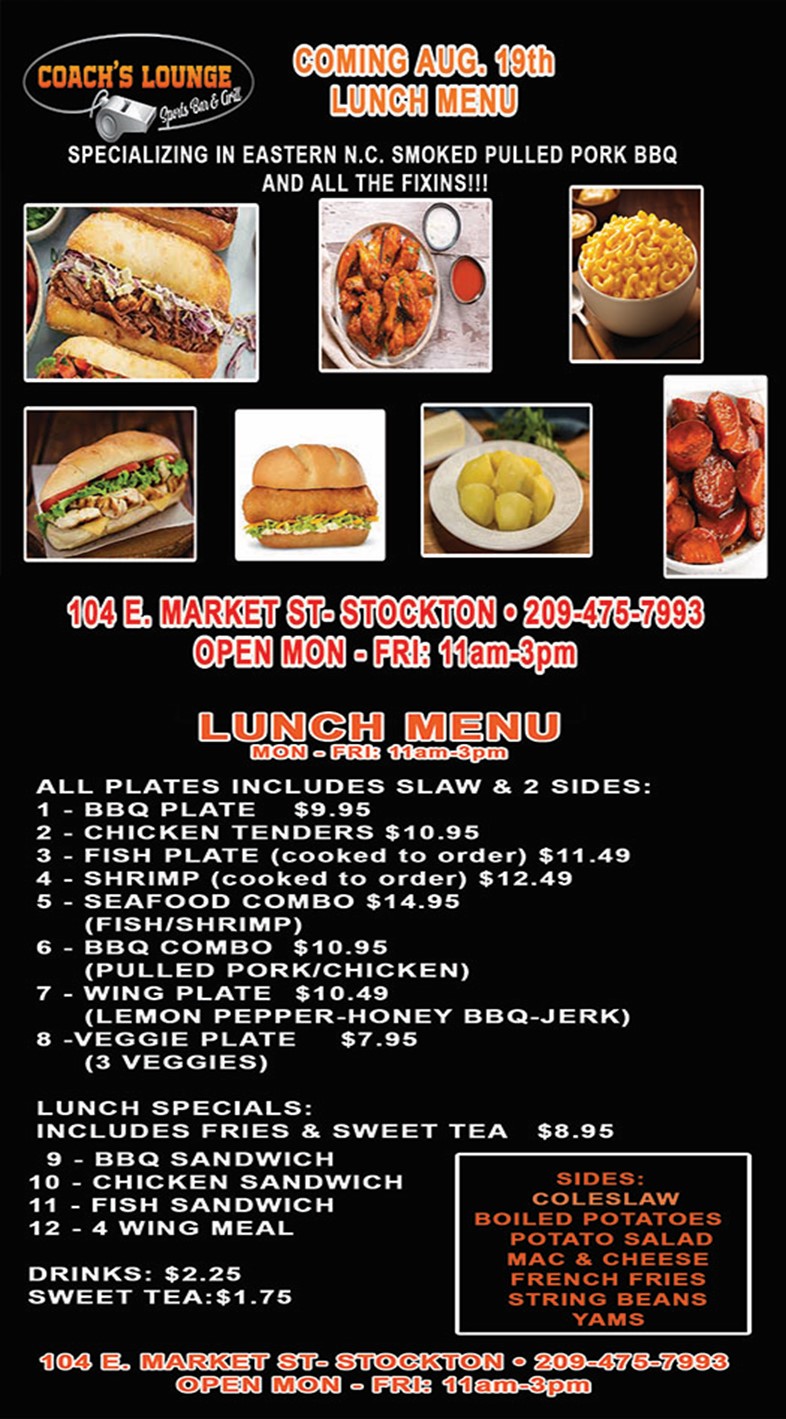 Coach's Lounge Sports Bar & Grill - Downtown Stockton Alliance